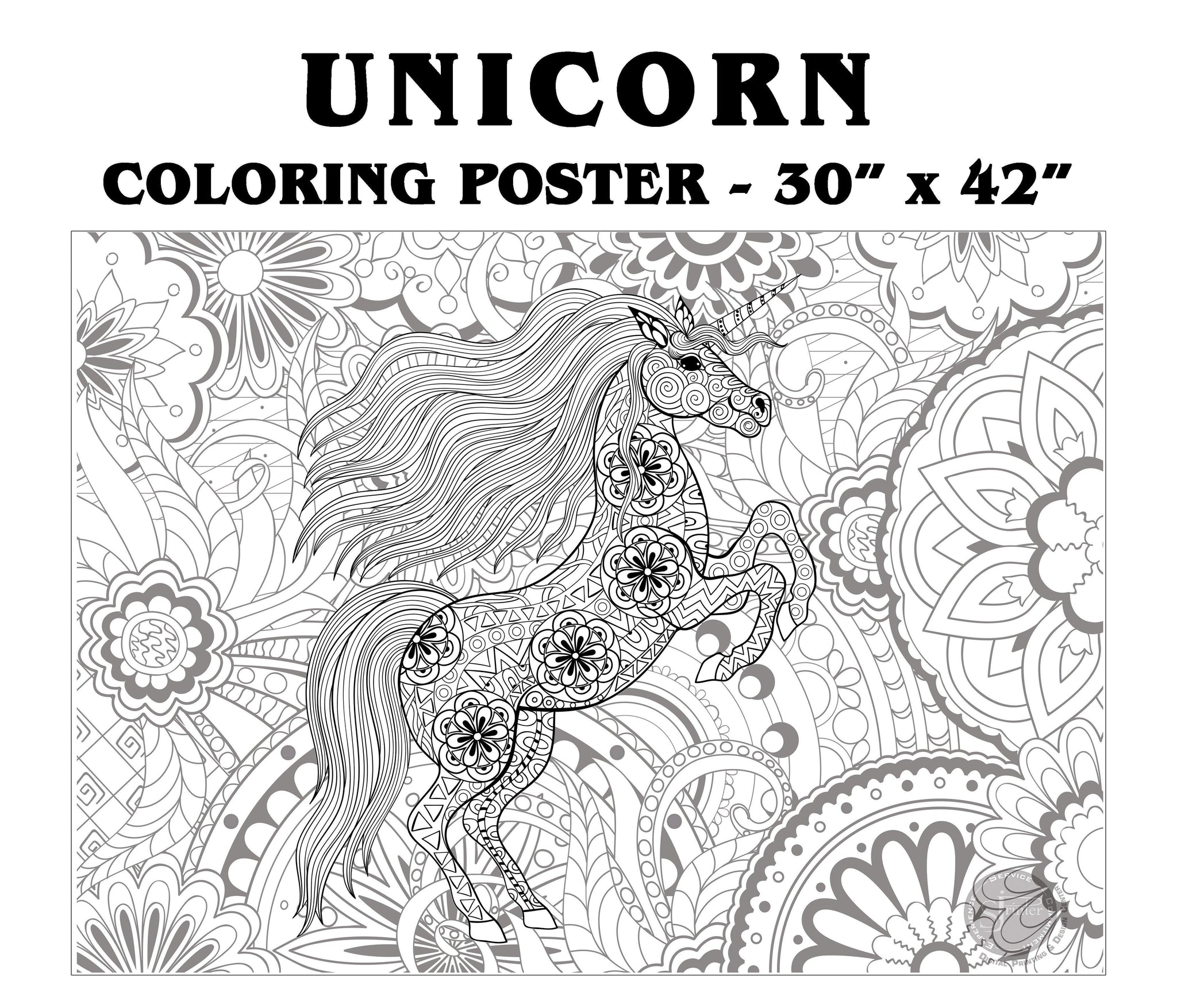 SJPrinter Store offers brilliant Unicorn coloring poster